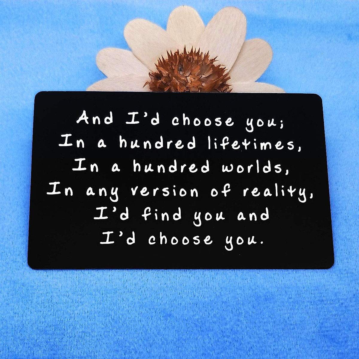 Engraved Wallet Insert Card Husband Gifts from Wife Boyfriend Gifts Anniversary Valentines Gifts for Men I'd choose you Metal Cards Birthday Card Gifts for Husband Wedding Day Gift for Groom Fiance