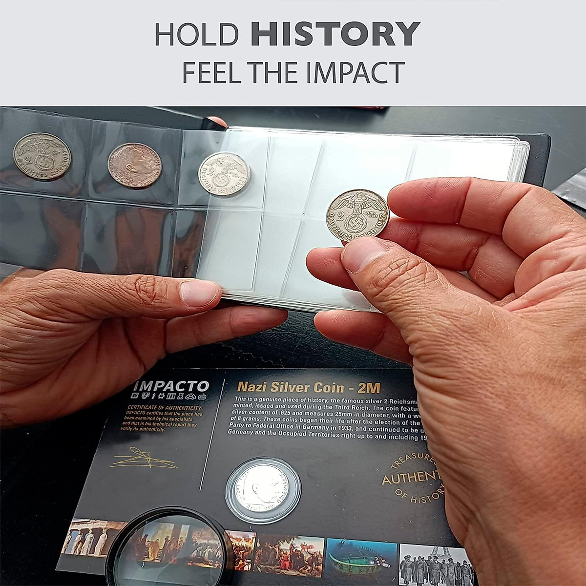 Authentic WW2 Memorabilia World Currency - One Nazi Coin of 2 German Marks Issued from 1936 to 1939 from The World War 2 - Third Reich