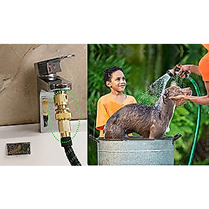 WHK Kitchen Quick Connect Faucet Adapter,Portable Washer Adapter Bathroom Sink Faucet Snap Adapter to Garden Hose 15/16 In.-27M or 55/64 In.-27F x3/4 inch GHT Female for Washer, Indoor Sink（2packs)