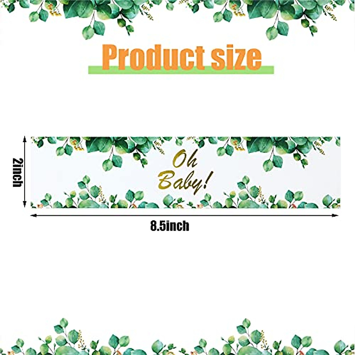 40 Pieces Baby Shower Water Bottle Labels Baby Gender Reveal Water Bottle Stickers for Boy Girl Baby Shower Label Sticker for Baby Shower Party (Greenery Jungle Style)