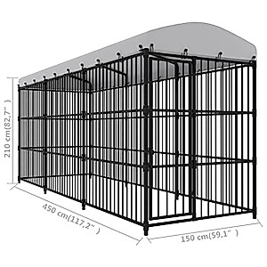 loibinfen Dog Kennel Outdoor Dog House with Roof Waterproof Cover for Medium to Small Dog Outside, Dog Kennel Pet Crate Cage Playpen Dog Run 177.2"x59.1"x82.7"