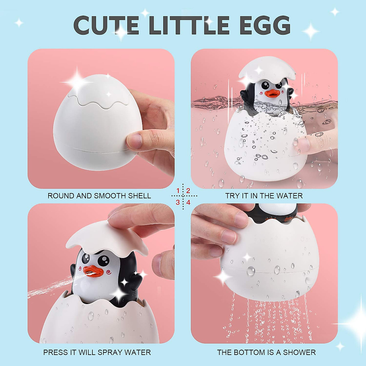 Bath Toys for Toddlers 1-3 Year Old - Pop-up Hatch Egg,Wind Up Swim Turtle,Lemon Cup with Interactive Bath Toys for Baby Bathtub Water Toys -Toy for 1 2 3 4 5 6Years Old Boy Girls for Gifts