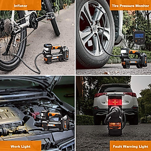 Worx WX092L 20V 2.0Ah 2 in 1 Cordless Inflator Battery and Charger Included, max. 10 Bar, Digital pressure display