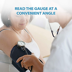 Clairre Professional Sphygmomanometer Manual Blood Pressure Cuff and Stethoscope Kit for Nurses/Doctors/Nursing Students, Carrying Case Included, Universal Cuff Size: 9-16 inch (Navy Blue)