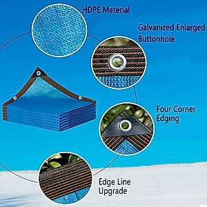 WYYZH Thickened HDPE Shading Net Sunblock Shade Cloth Net Tear Resistant Gazebo Shade Net Garden Sun Shade Net for Plants with Grommets (Color : Blue, Size : 6x10m)