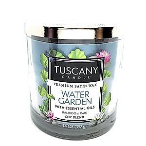 Water Garden Premium Satin Wax 3-Wick Scented Candle