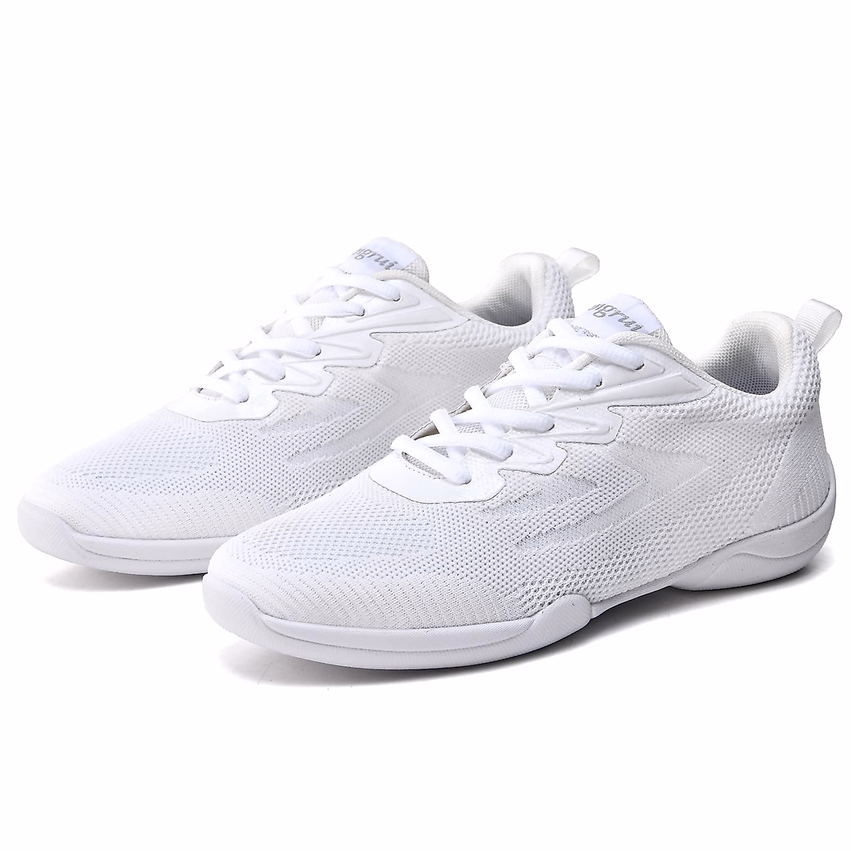 kkdom Adult & Youth White Cheerleading Shoes Lightweight Athletic Dance Training Competition Tennis Sneakers Cheer Shoes White US Size 13.5 M Little Kid