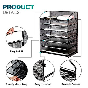 COSYAWN Mesh Desk Paper Tray Organizer