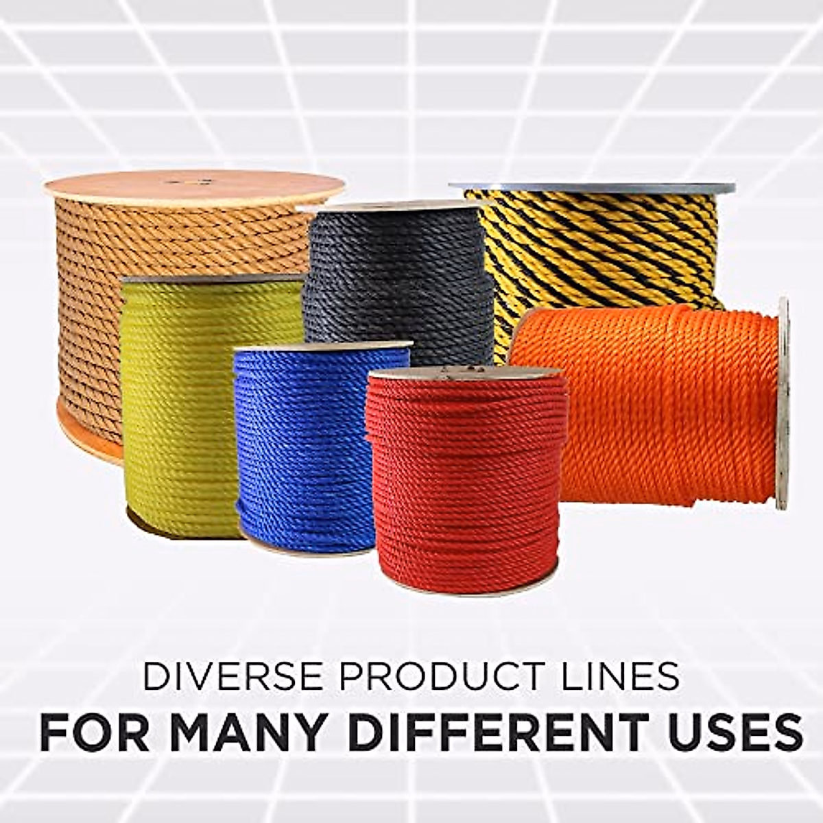 ATERET Twisted 3-Strand Black Polypropylene Rope Monofilament I 1" x 100 Feet I 12,825 lbs. Tensile Strength I Lightweight & Heavy-Duty Synthetic Cord for DIY Projects, Marine, Commercial Use