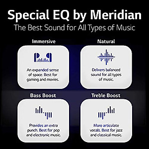 LG Tone Free HBS-FN4 - True Wireless Bluetooth Earbuds with Hi-Fi Sound Solution by Meridian Audio, Dual Microphones in Each Earbud, and IPX4 Water Resistance - Black (Renewed)