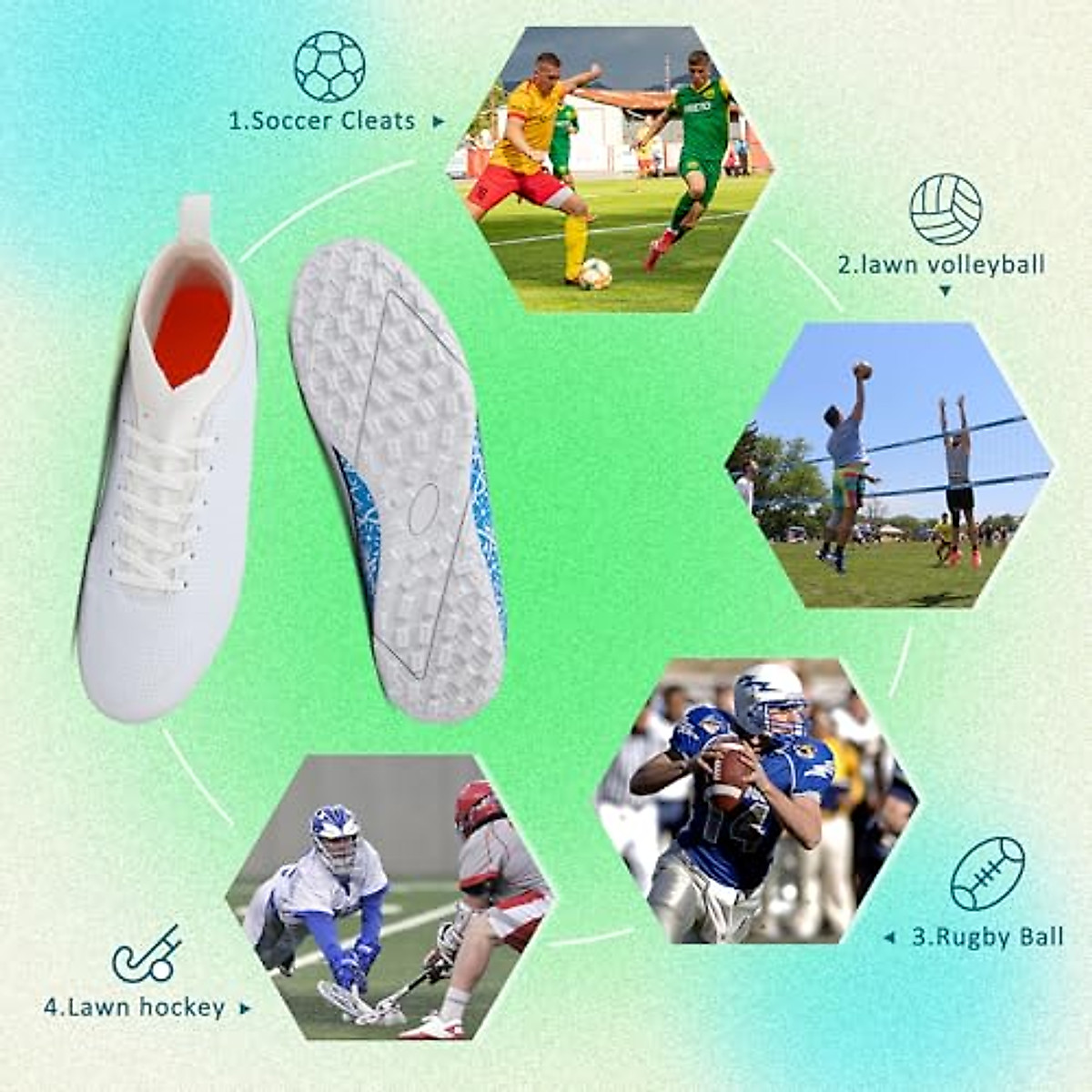 Indoor Soccer Shoes Mens Soccer Cleats Women Turf Soccer Shoes Men Tacos De Futbol Para Hombre Football Cleats For Big Boy Zapatos De Futbol Para Hombres Futbol Futsal Shoes High Top Football Boots TF