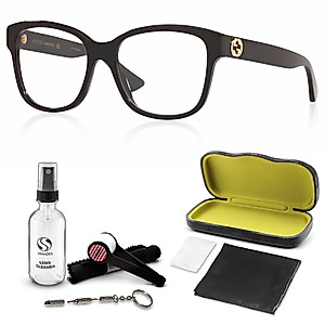 Gucci GG0038ON Designer Fashion Eyeglasses: Classic Square Shape Eyeglasses Frame Eyewear with Luxury eSHADES Kit - Embrace Sophistication and Elegance