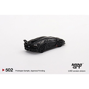 True Scale Miniatures Model Car Compatible with LB-Silhouette Works Lamborghini Aventador GT EVO (Matte Black) Limited Edition 1/64 Diecast Model Car MGT00502