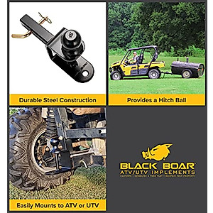 ATV/UTV Mount with Hitch Ball and Winch Strap Loop (1 7/8" Ball, 1 1/4" Shank) (66026)