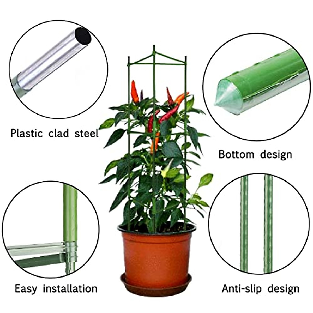 3 Packs Tomato Cages,Plant Cages Up to 48inch Garden Tomato Stakes,Multi-Functional Garden Trellis Assembled Garden Stakes Climbing Plant Support for Climbing Plants,Vegetables, Flowers,Fruits,Vine