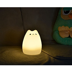 MOEBULB Children Night Light 7 Colorful Silicon Cute Cat LED Night Light Lamp USB Rechargeable Desk Light for Baby Kids Bedside Bedroom Children Study lamp