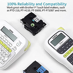 6 Pack MarkDomain Compatible Brother P Touch Label Maker Tape, 12mm 0.47 Inch TZ TZe 131 231 431 531 631 731 P Touch Laminated Multi Color, Work with P Touch PT-H110PT-D210 D400 1290 Label Makers