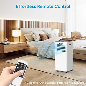 DR.PREPARE 8,000 BTU Portable Air Conditioner, Cooling, Dehumidifier, Fan & Sleep Modes 4-in-1 Portable AC w/Remote Control & 67'' Window Kit, Cools Up To 300 sq. ft, 1-24H Timers