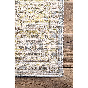 nuLOOM Arlene Vintage Medallion Area Rug, 4' 3" x 6' 6", Beige