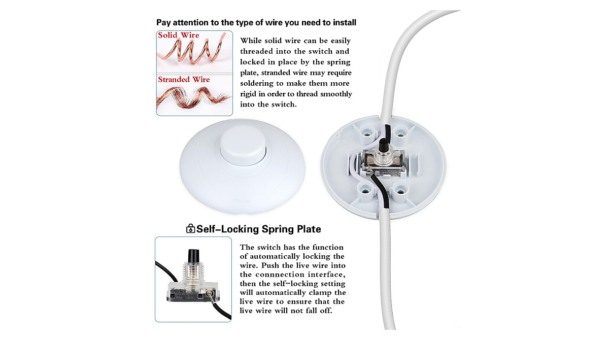 Helunsi 3Pcs Floor Lamp Foot Switch - Durable & Safe