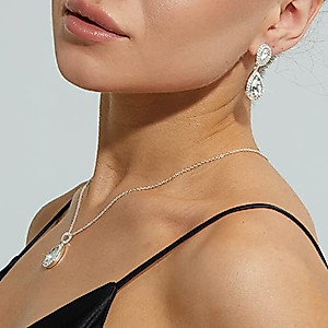 uqvn Bridesmaid Jewelry Set for Wedding of 4, Silver Bridesmaid Necklace Earrings, Gifts for Birdesmaid