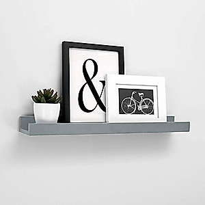 Kiera Grace Edge Floating Photo Frame Shelf-Cloud, 23" x 4", Set of 4 Wall Organization, Light Grey