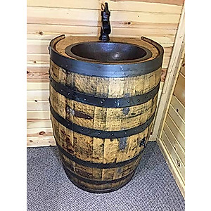 Whiskey Barrel Vanity with Flat Back