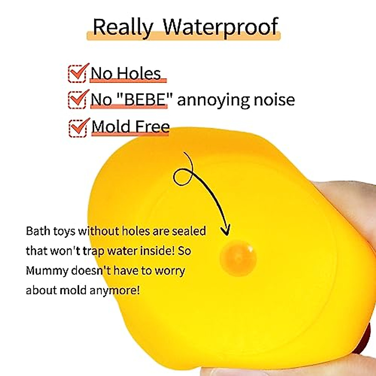 Rubber Funny Ducks/Duckies Waterproof No Bebe Noise Bath Toy Without Hole or with No Hole Student Office Desktop Decor IT Programmer Funny Partner Rubber Duckies in Bulk