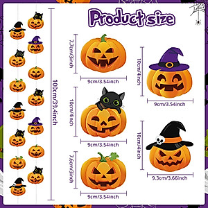 8 Pcs Halloween Garland Decorations Halloween Paper Hanging Swirls Banner Halloween Hanging Garland Streamer Decorations for Home Classroom Halloween Indoor Outdoor Party Favors Supplies (Pumpkin)