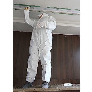 Disposable Hazmat Suit Protective Coverall with Hood for Men & Women XL Case of 10