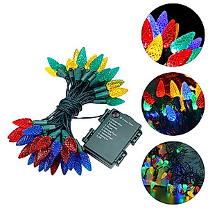 SOLUSTRE Outdoor Decor Strawberry String Lights LED Christmas Tree Hanging Lights Christmas Night Lights for Wedding Party Bedroom Outdoor Decoration (No Battery) Led String Lights