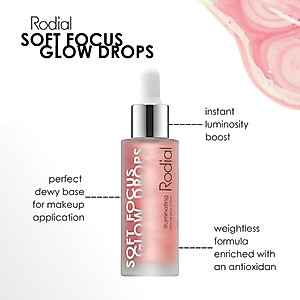 Rodial Soft Focus Glow Booster Drops 1.05 fl oz, Illuminating Skin Serum with Glycerin and Antioxidants, Perfectioning and Smoothing Dewy Makeup Base, Weightless Formula