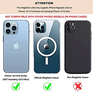 Bocasal for MagSafe Wallet Magnetic Card Holder, RFID Blocking Leather Card Slots for iPhone 14/13/12 Pro/Max/Plus, Adjustable Kickstand Flip Mag Safe Wallet (Purple)