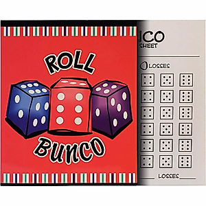 Bunco Score Sheets - 3 Tablets of Bunco Score Cards with 50 Sheets Each. These Colorful Bunco Bash Score Tablets Have Room for Up to 6 Rounds of Bunco.
