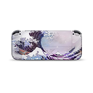 Tacky Design Wave Skin Compatible with Nintendo Switch OLED Skin Wrap Cover, Purple Skin for Nintendo Switch OLED Stickers, Premium Vinyl 3M Full Wrap Decal, Compatible with Joy-Con, Console, Dock.