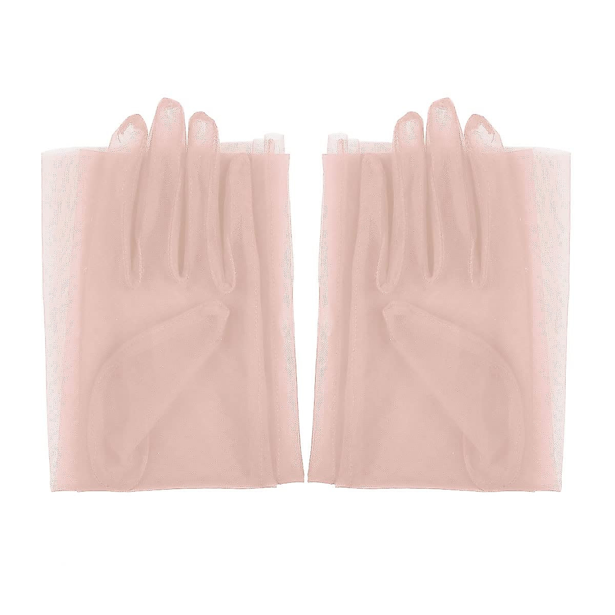 Aniler Women's 27'' Long Tulle Gloves Sheer Wedding Bridal Gloves Elbow Length Opera Party Gloves (Khaki)