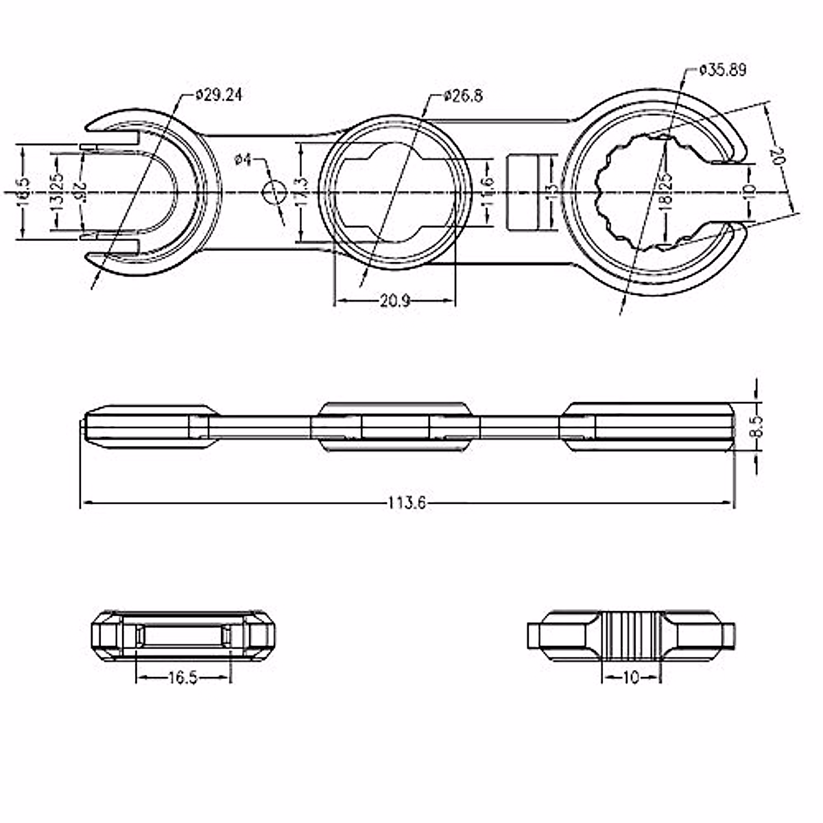 Witproton PPO PPE Hard Plastic Spanner for PV Solar Connector (2pcs spanners)