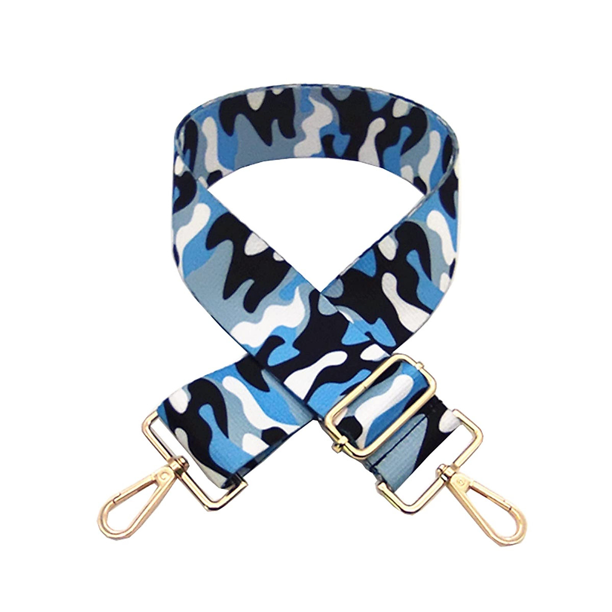 Beacone Purse Strap Replacement Wide Shoulder Strap Adjustable Crossbody Handbag Purse Strap Belt (Cow Pattern-Blue)