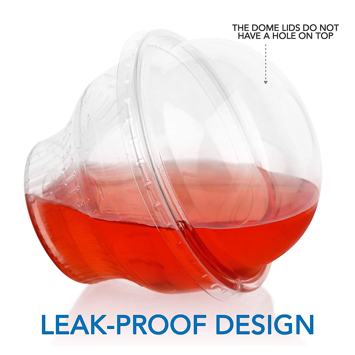 Clear Plastic Dessert Cups with Lids 8 oz (Set of 50) Small Disposable Parfait Cup, Dome Lid - No Hole, 8-Ounce Party Fruit Containers, Banana Pudding Bowl, Jello, Ice Cream, Desserts Container