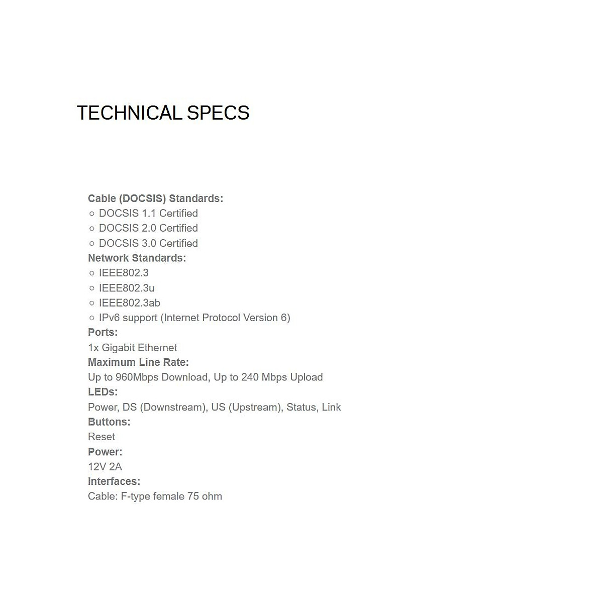 Linksys CM3024 High Speed DOCSIS 3.0 24x8 Cable Modem, Certified for Comcast/Xfinity, Time Warner, Cox & Charter (Modem Only, No Wifi Functionality)