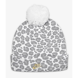 Nike Big Kids' Girls White/Gray Beanie and Gloves Set