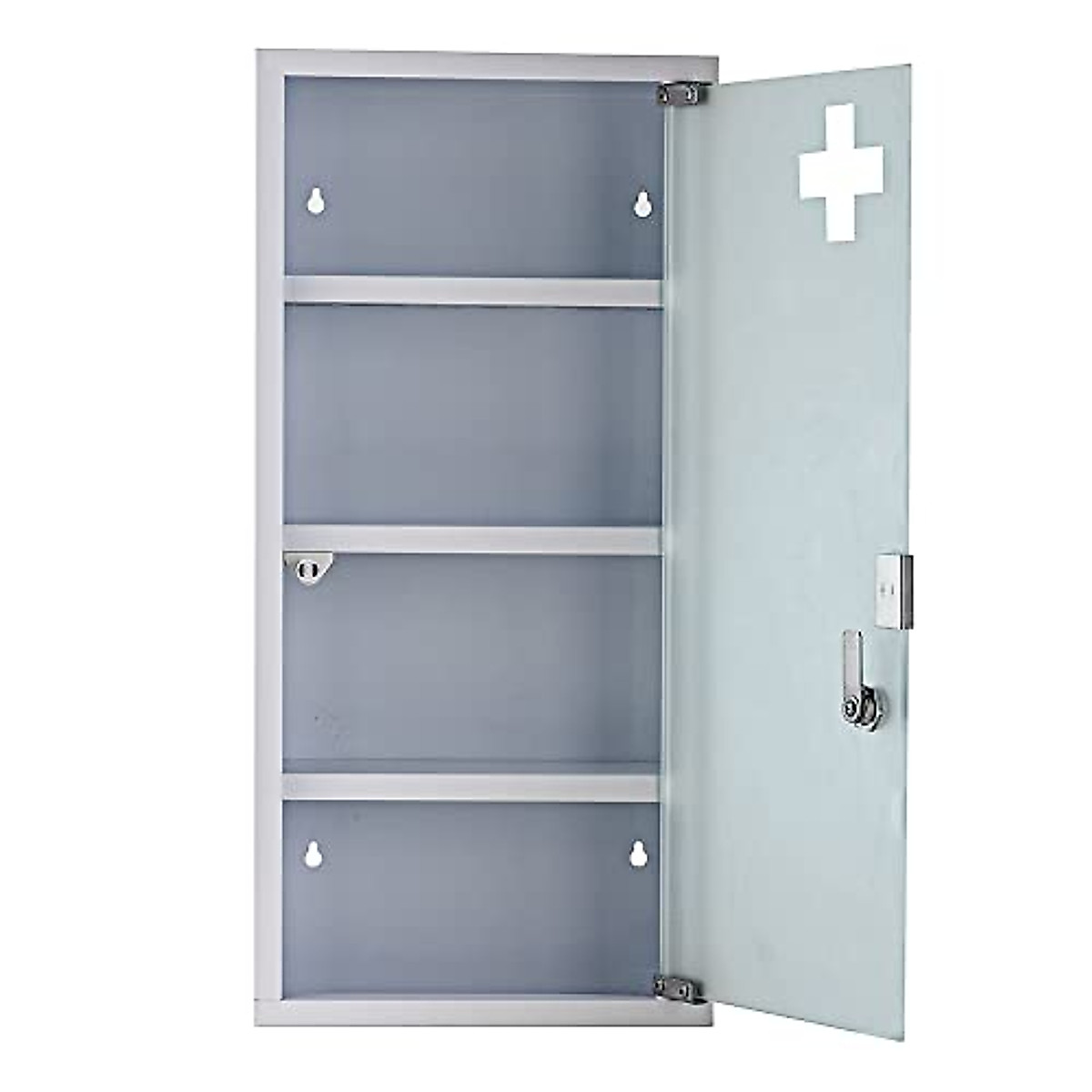 Wincere 4 Tier Moisture Resistance Steel Wall Mount Medicine Cabinet First Aid Storage Emergency Organizer