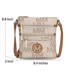 MKF Collection Female Crossbody Bag, Signature Vegan Leather Adjustable Strap Handbag Messenger bag Purse for women by Mia K