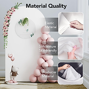 CANKOO 7.2FT Wedding Arch Backdrop Cover, Spandex Fitted Arch Cover for Round Top Chiara Backdrop Stand, Arch Backdrop Stand Cover for Birthday Party Decoration (White)