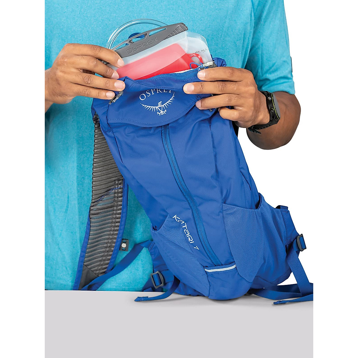 Osprey Katari 7L Men's Biking Backpack with Hydraulics Reservoir, Cobalt Blue