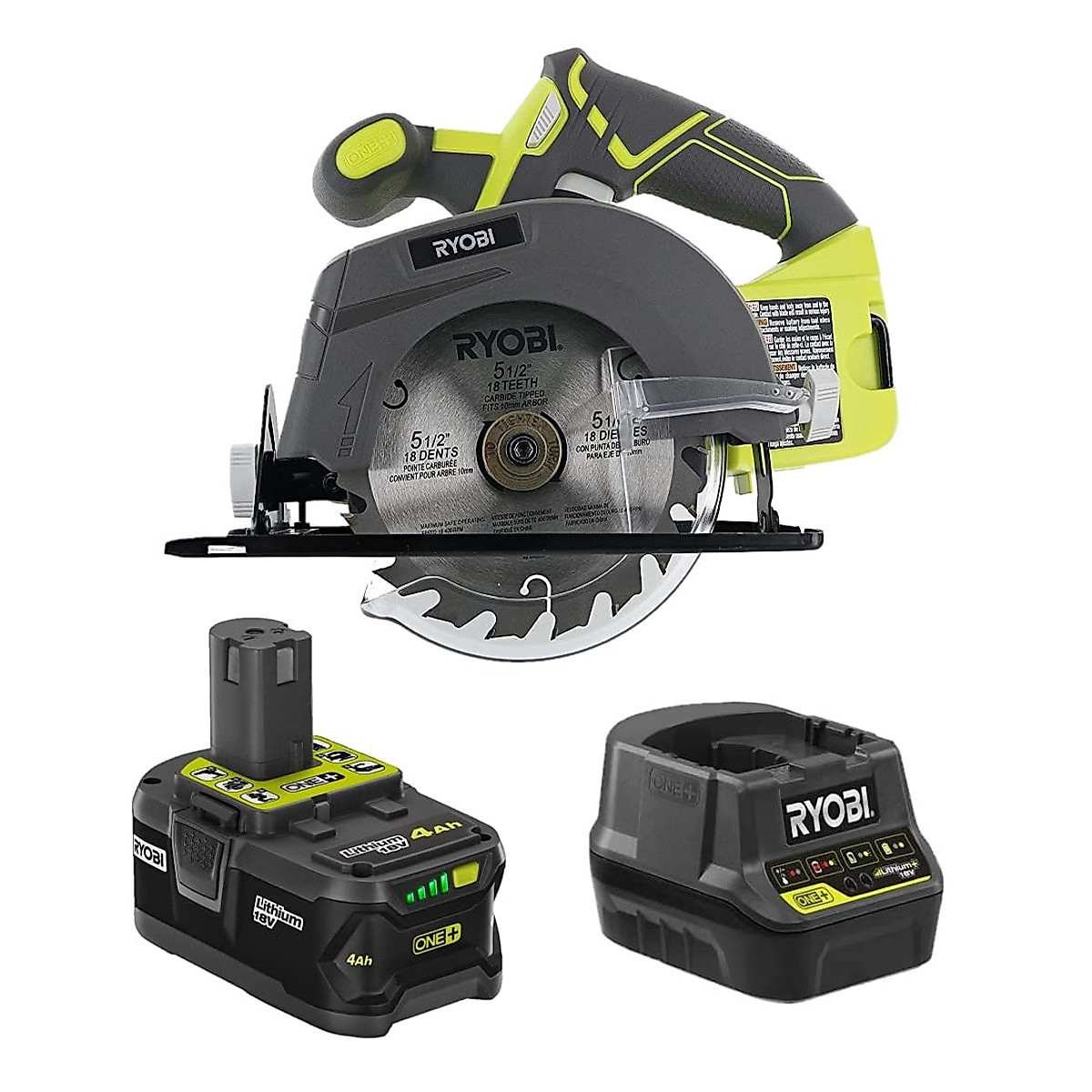 RYOBI 18-Volt Cordless 5.5 inch Circular Saw Combo Kit with a 4Ah Battery and Charger (Bulk Packaged)