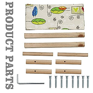 Dnoifne Reptile Hammock Swing Hanging Bed, Wooden Lizard Bed, Reptile Summer Bed for Bearded Dragon Leopard Gecko Lizard