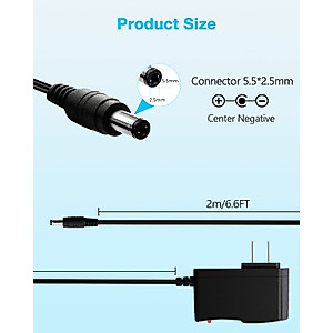 Aclorol 9V DC Power Supply Adapter for Casio Zoom Guitar Multi Effects Pedal Keyboard AD-5 AD-5MU AD-5MR WK-110 WK-200 LK-100 LK-220 AC/DC 9V Guitar Pedal Power Supply Charger, Center Negative