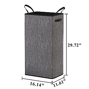 Wisdom Star Laundry Hamper,75L Collapsible Waterproof Large Laundry Basket,Laundry Sorter for Clothes Toys in the Dorm and Family,Grey