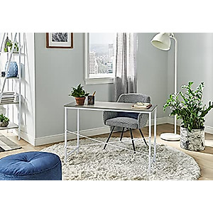 ClosetMaid Writing Desk or Console Table for Office, Entryway or Living Room, Industrial Modern Design, Wood with White Metal Frame, Smoky Taupe